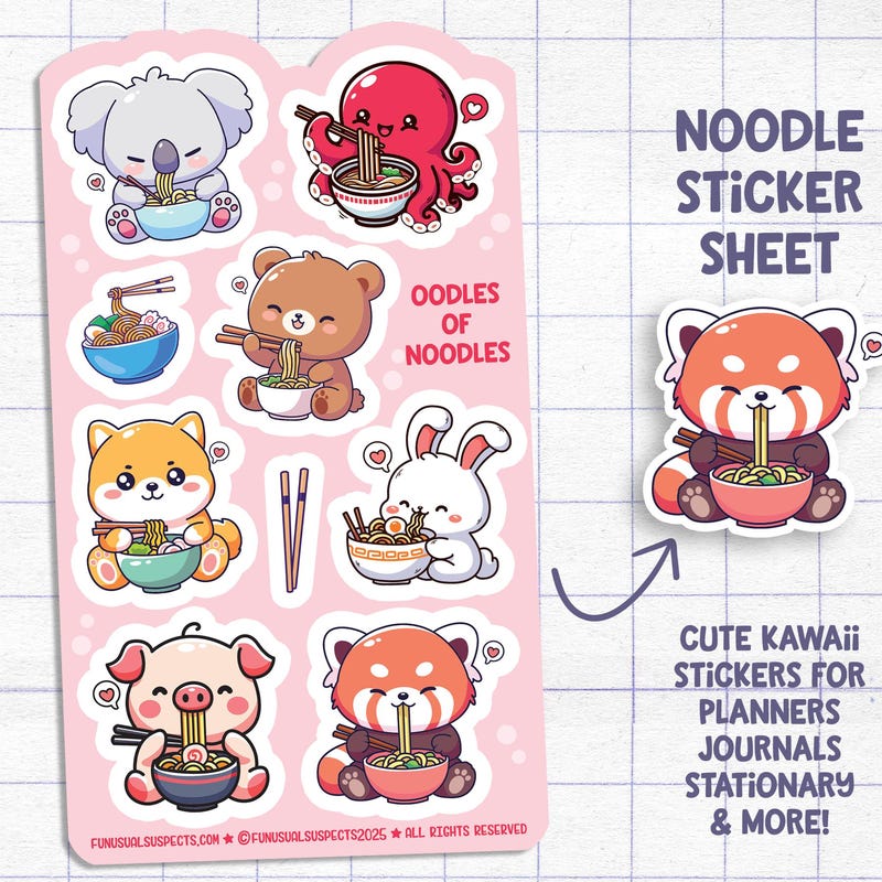Ramen Stickers - Etsy