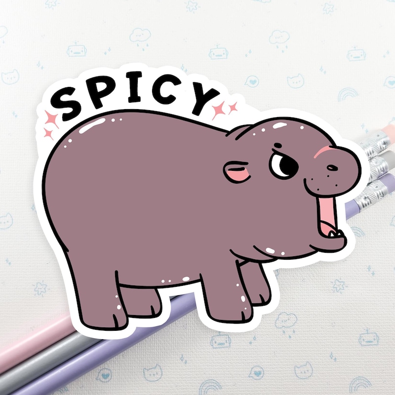 Purple Hippo Stickers - Etsy