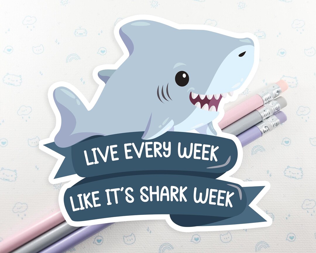 Shark Week Sticker, Vinyl Stickers, Laptop Decal, Funny Shark Gift ...