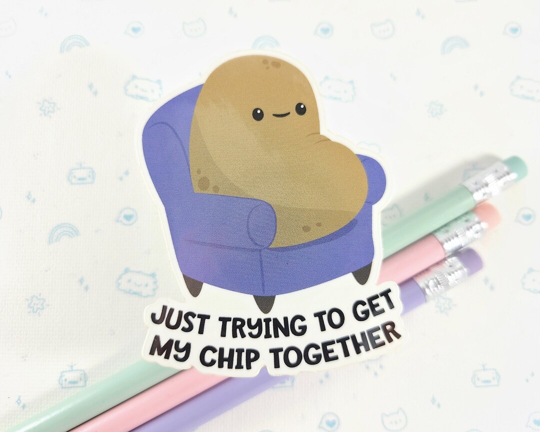 Potato Chip Sticker, Vinyl Stickers, Laptop Decal, Potato Pun Gift ...