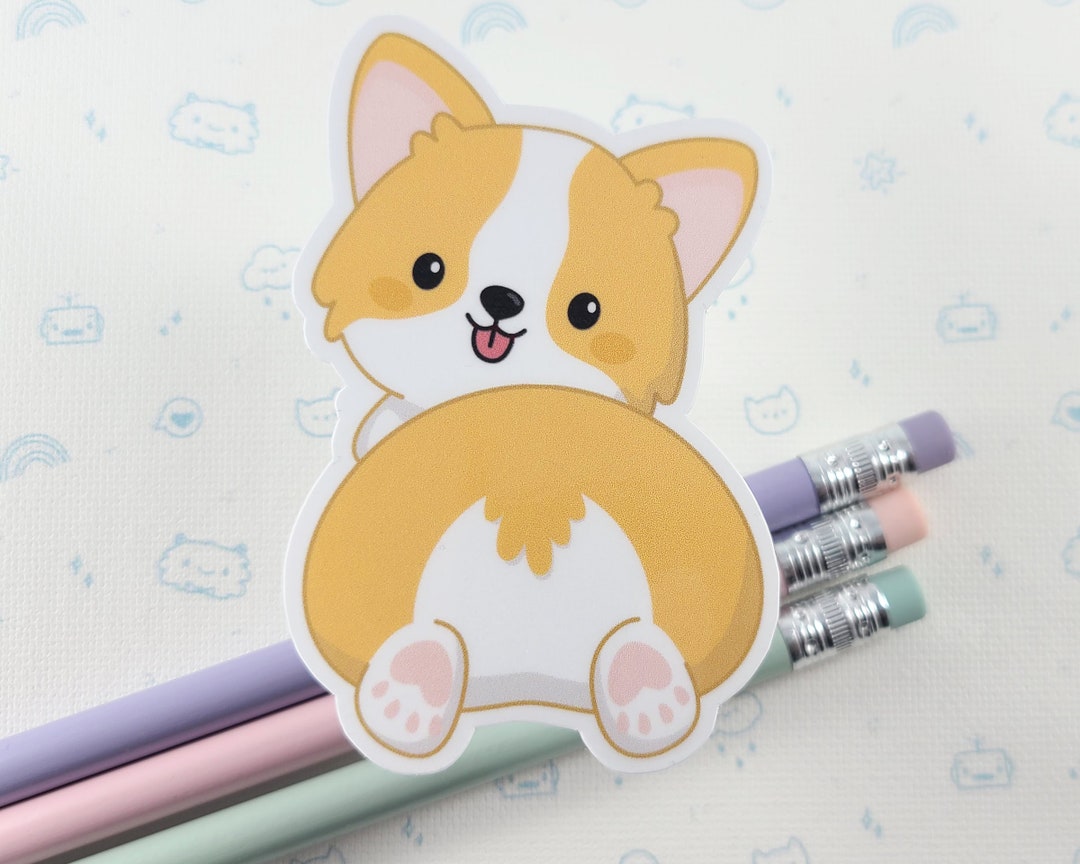 Corgi Butt Sticker, Cute Corgi, Laptop Sticker, Vinyl Stickers, Corgi ...