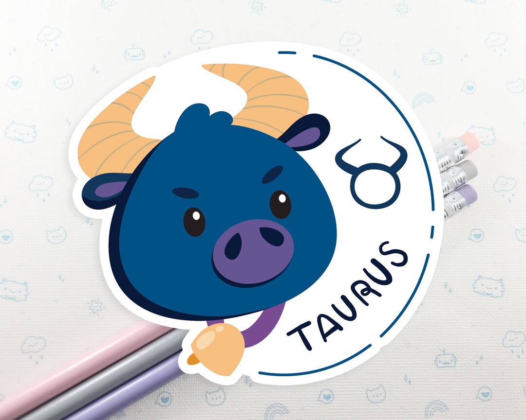 Taurus Zodiac Sign Sticker, Astrology Vinyl Sticker, Star Chart Laptop ...
