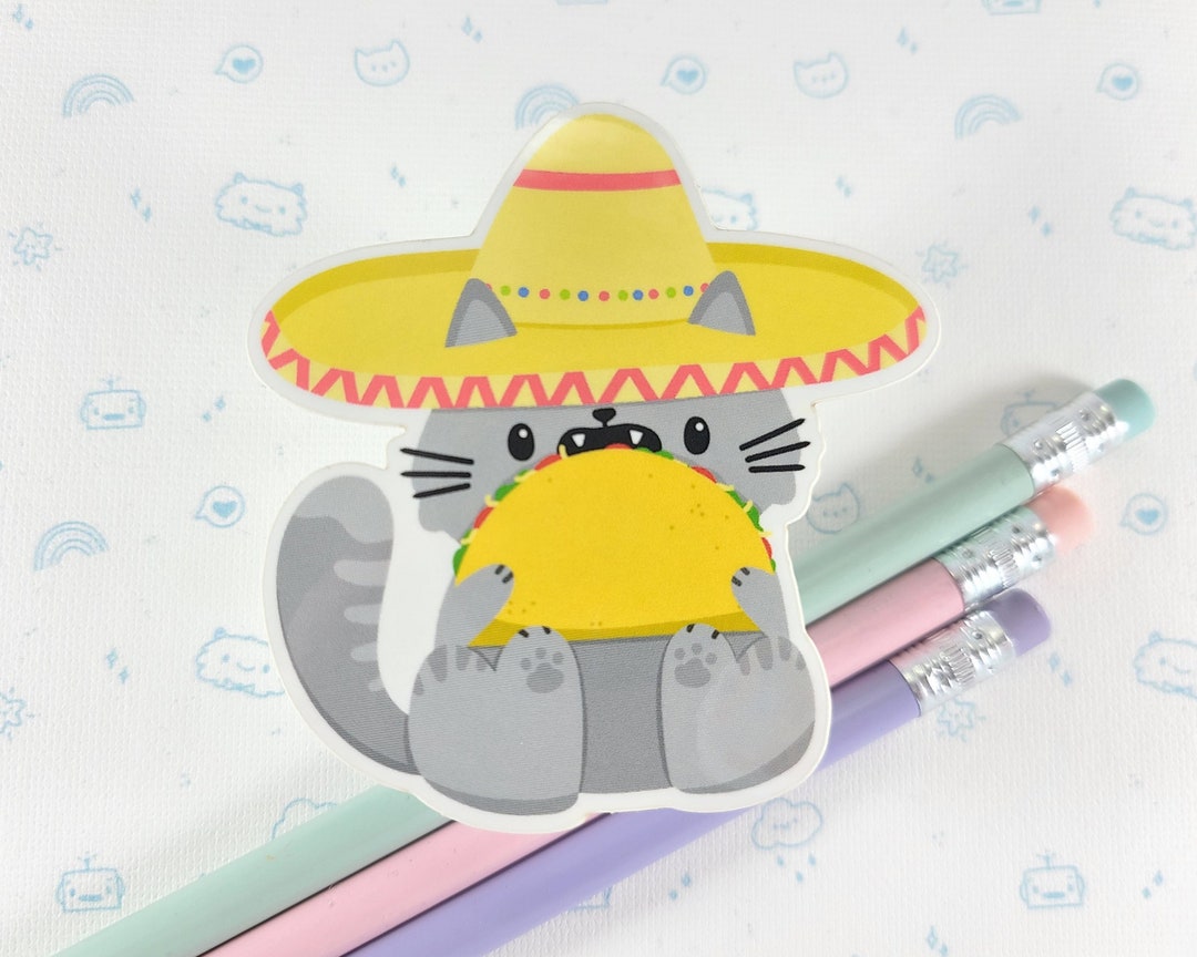 Taco Cat Sticker Vinyl Stickers Laptop Decal Cat Gift for - Etsy