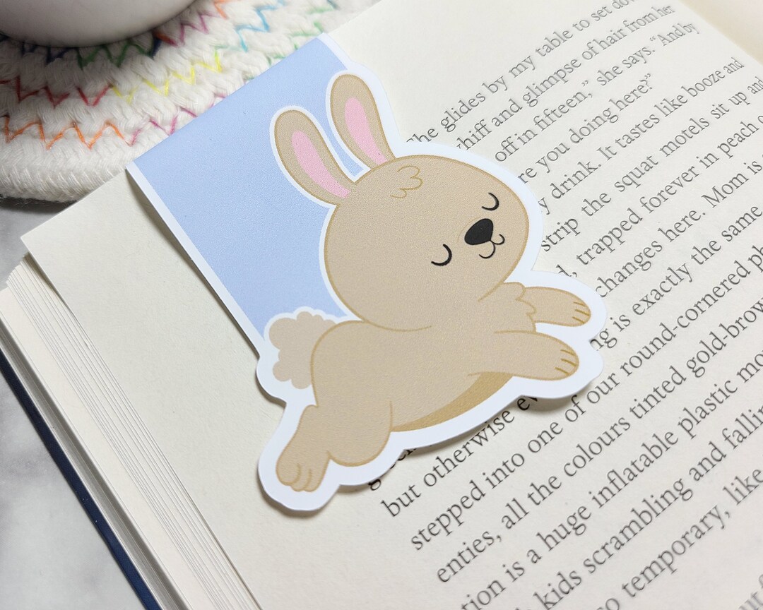 Bunny Hopping Magnetic Bookmark, Cute Brown Bunny Planner Clip, Kawaii ...