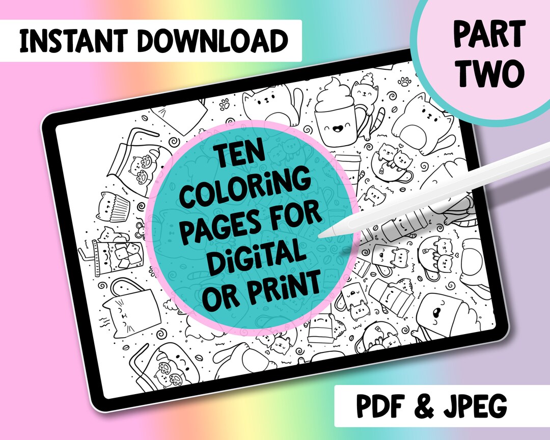 Yippee Kawaii Yay! Part 2, Digital Coloring Book, Printable Coloring ...