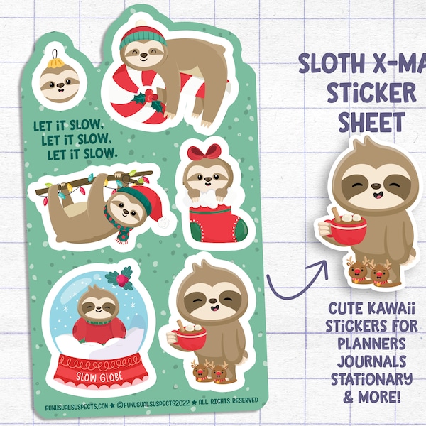 Sloth Christmas - Etsy