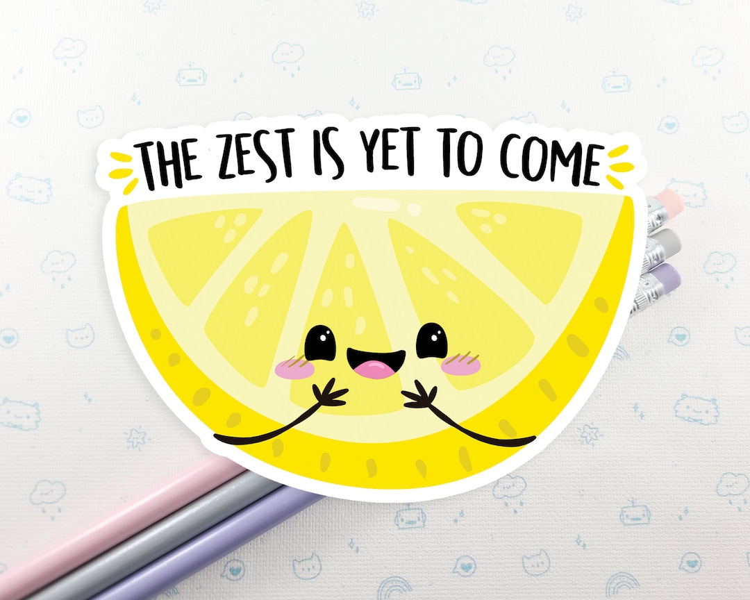 Lemon Vinyl Sticker, Cute Lemon Zest Decal, Laptop Lemon Sticker, Cute ...