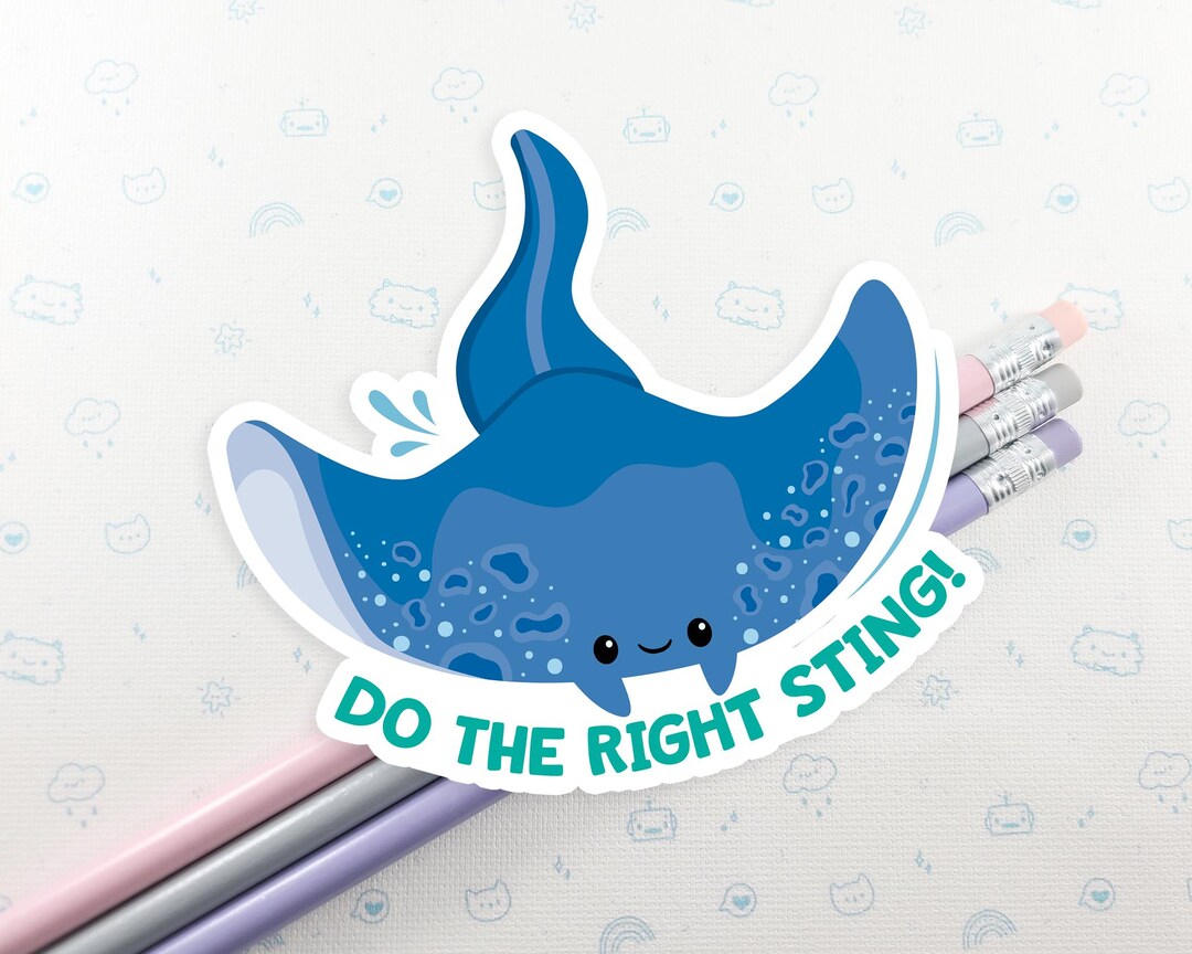 Stingray Pun Sticker, Vinyl Stickers, Laptop Decal, Stingray Gift, Gift ...
