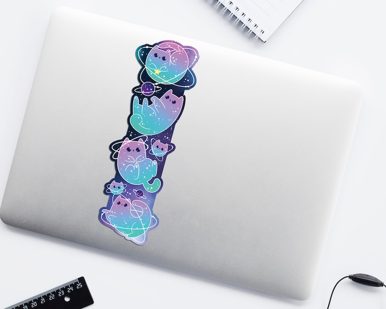 Space Cats Vinyl Sticker: Kawaii Laptop Decal, Water-resistant - Etsy
