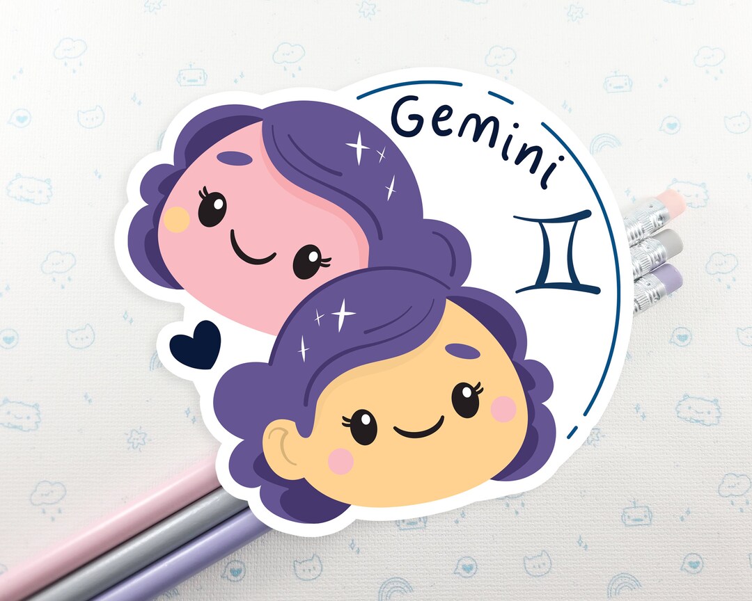 Gemini Zodiac Sign Sticker Astrology Vinyl Sticker Star - Etsy