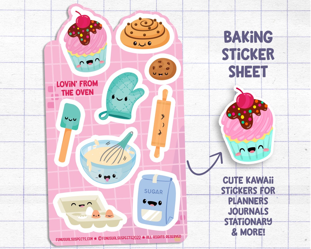 Baking Sticker Sheet, Lovin' From the Oven, Cute Baking Stickers ...