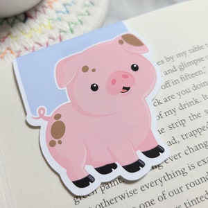 Pig Bookmark, Farm Animal Planner Clip, Cute Pink Piggy Bookmark, Back ...