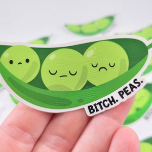 Sassy Peas Sticker, Vinyl Stickers, Laptop Decal, Vegetable Gift, Gift ...
