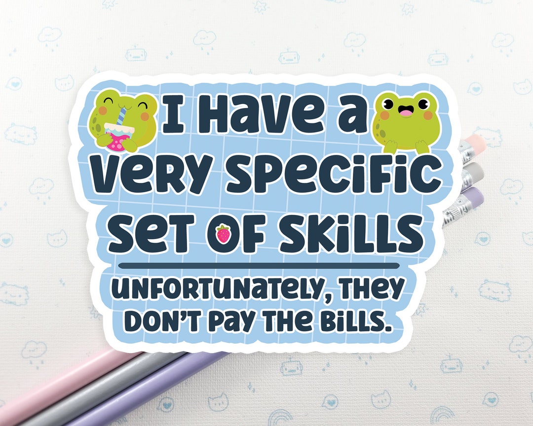 Specific Skills Vinyl Sticker, Frog Vinyl Sticker, Laptop Decal, Funny ...
