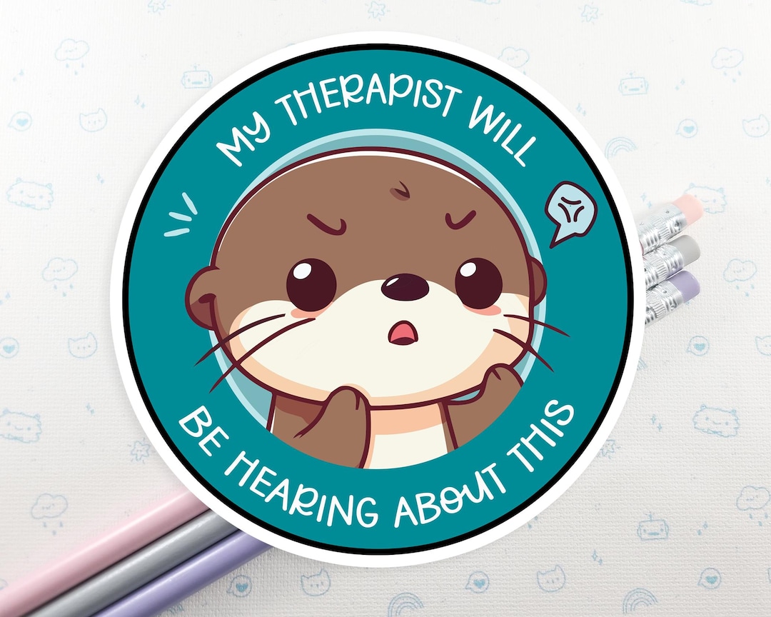 Kawaii Otter Therapist Sticker: Funny Mental Health Decal - Etsy