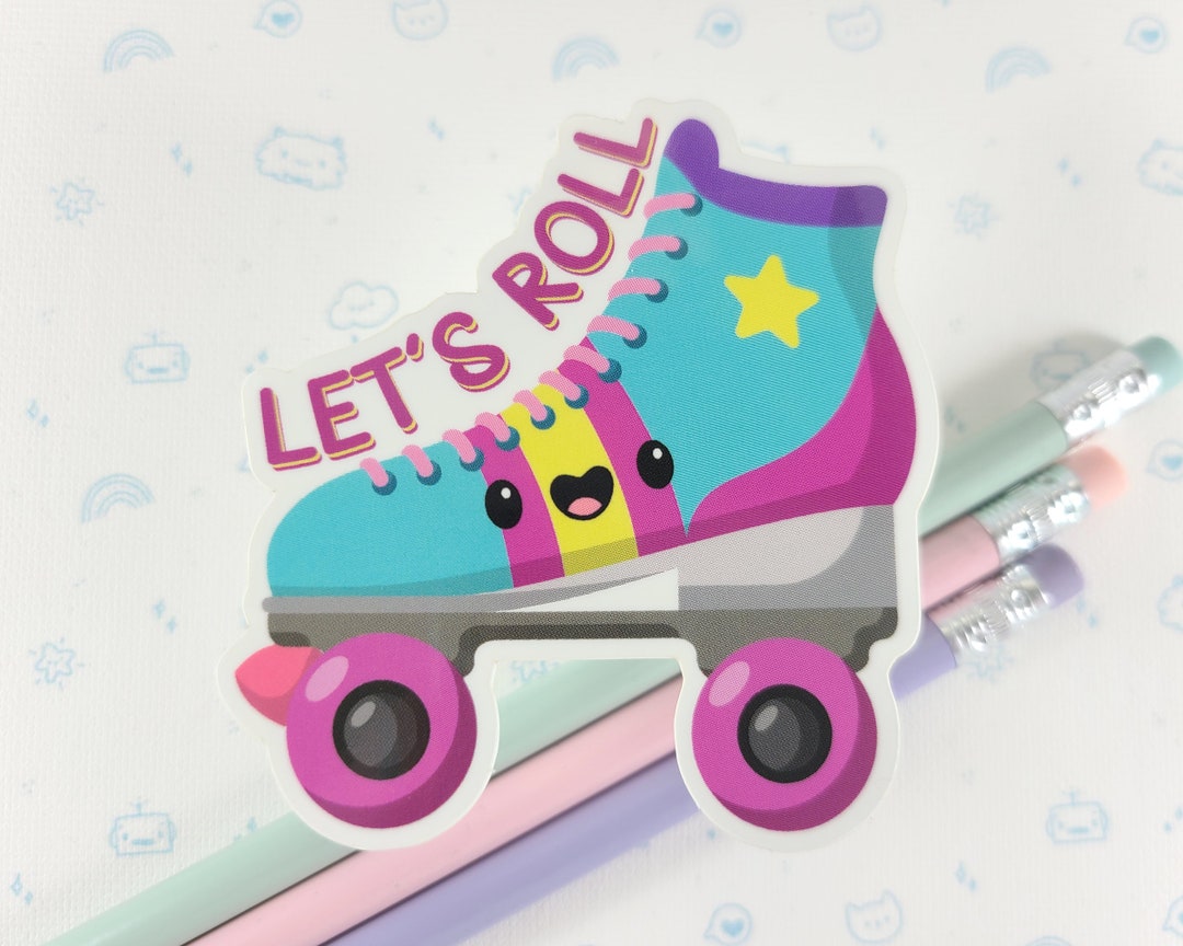 Roller Skate Sticker, Vinyl Stickers, Laptop Decal, Gift for Her, Cute ...