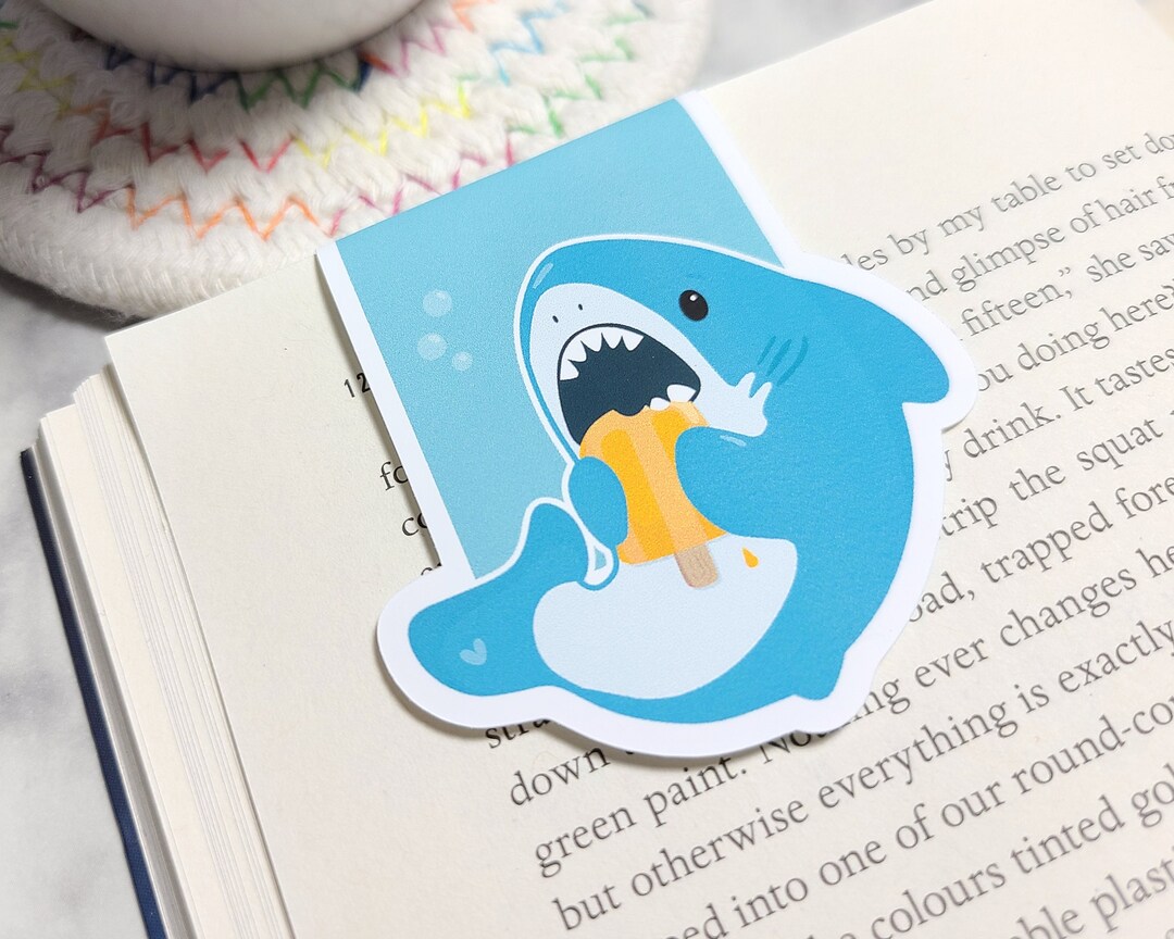 Shark Popsicle Bookmark, Under the Sea Planner Clip, Cute Ocean Themed ...