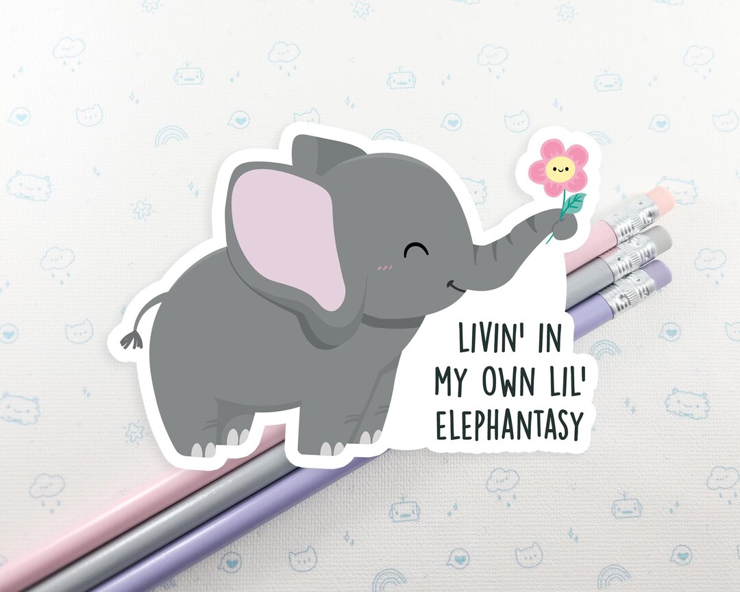 Elephant Sticker, Vinyl Stickers, Laptop Decal, Elephant Gift, Gift for ...