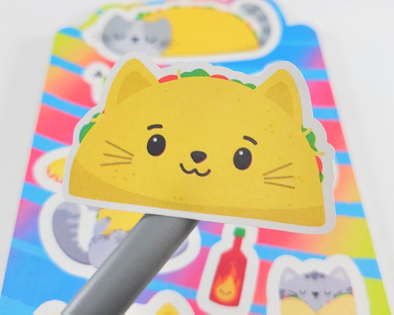 Taco Cat Sticker Sheet SS029 Feliz Gato Cute Taco Stickers - Etsy