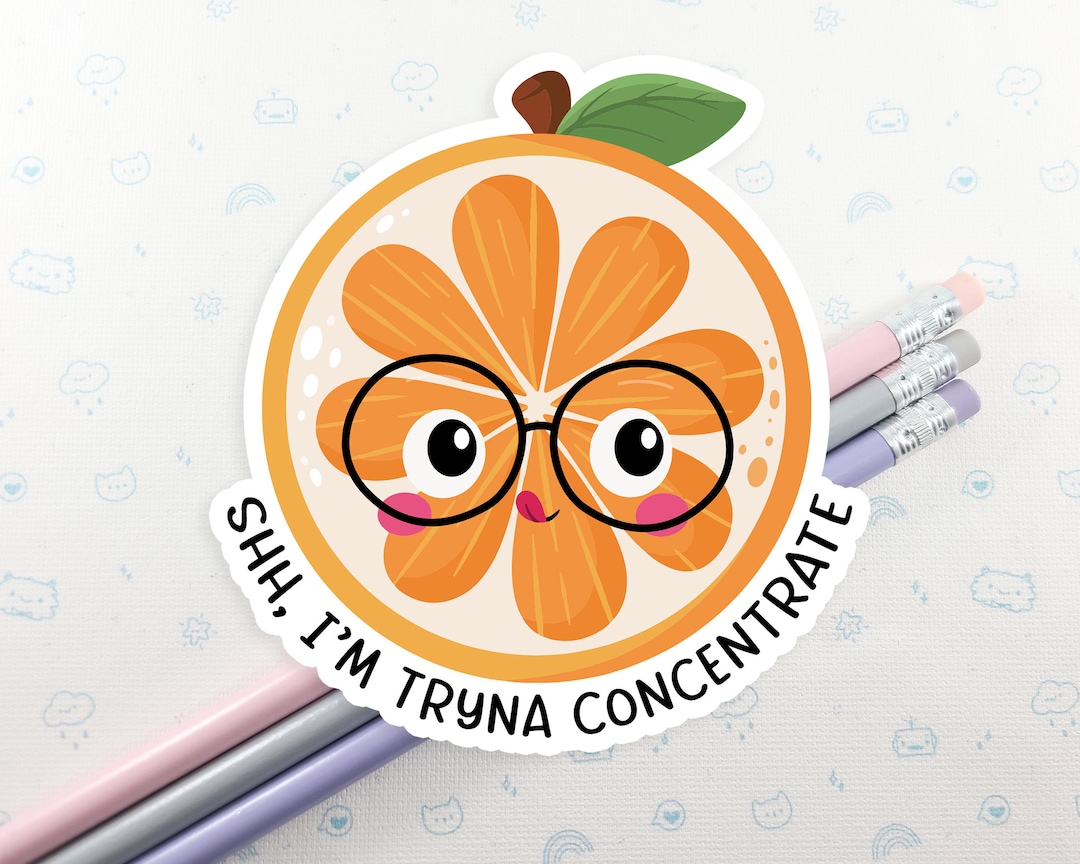 Orange Concentrate Pun Sticker, Cute Citrus Sticker, Orange Juice ...