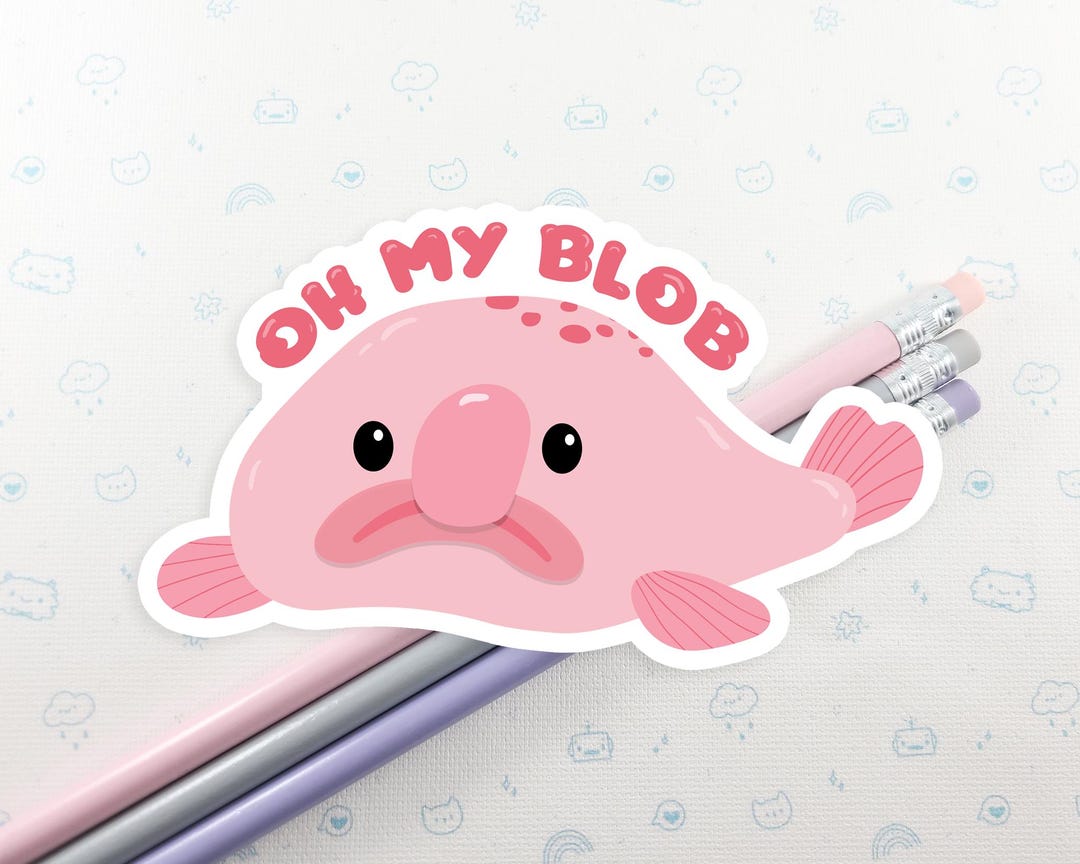 Blobfish Sticker, Vinyl Stickers, Laptop Decal, Blobfish Gift, Gift for ...
