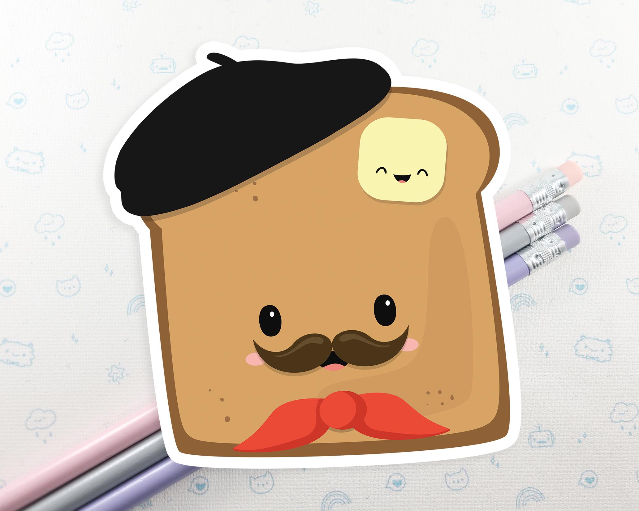 French Toast Sticker, Vinyl Stickers, Laptop Decal, Gift for Her, Small ...