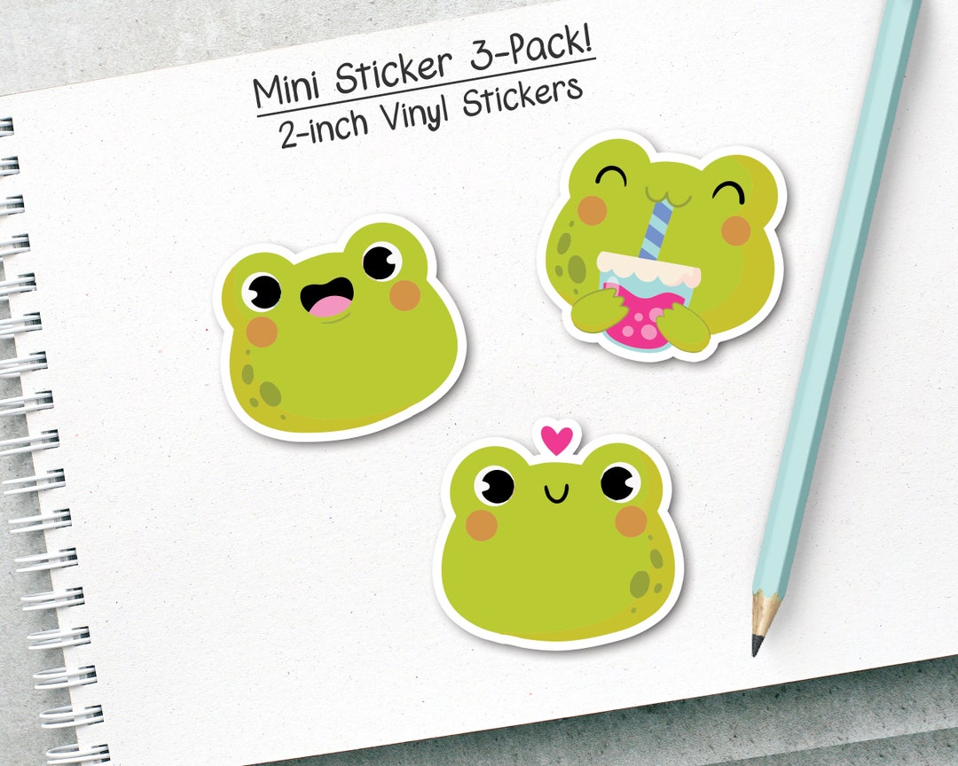 Frog Mini Vinyl Stickers, Waterproof Stickers, Cute Laptop Decals ...
