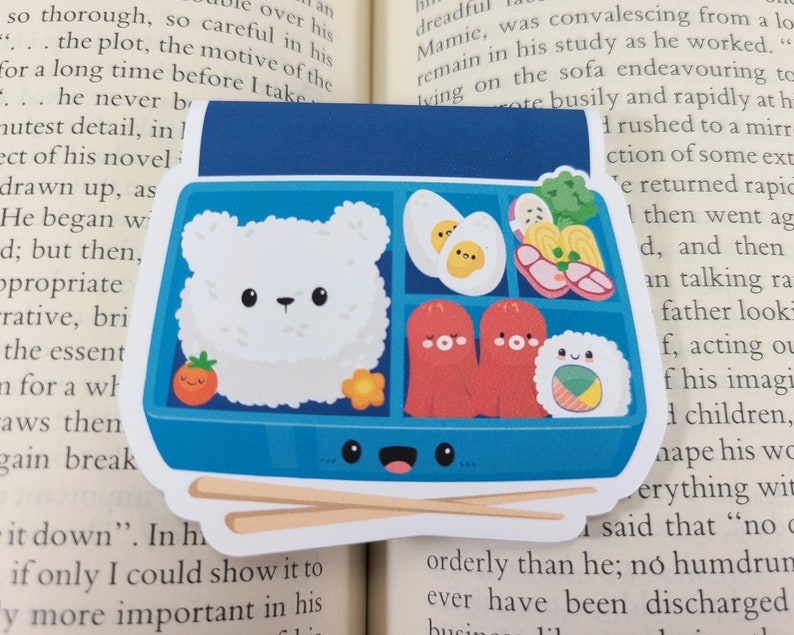 Bento Box Magnetic Bookmark, Cute Bento Box Planner Clip, Bear Bento ...