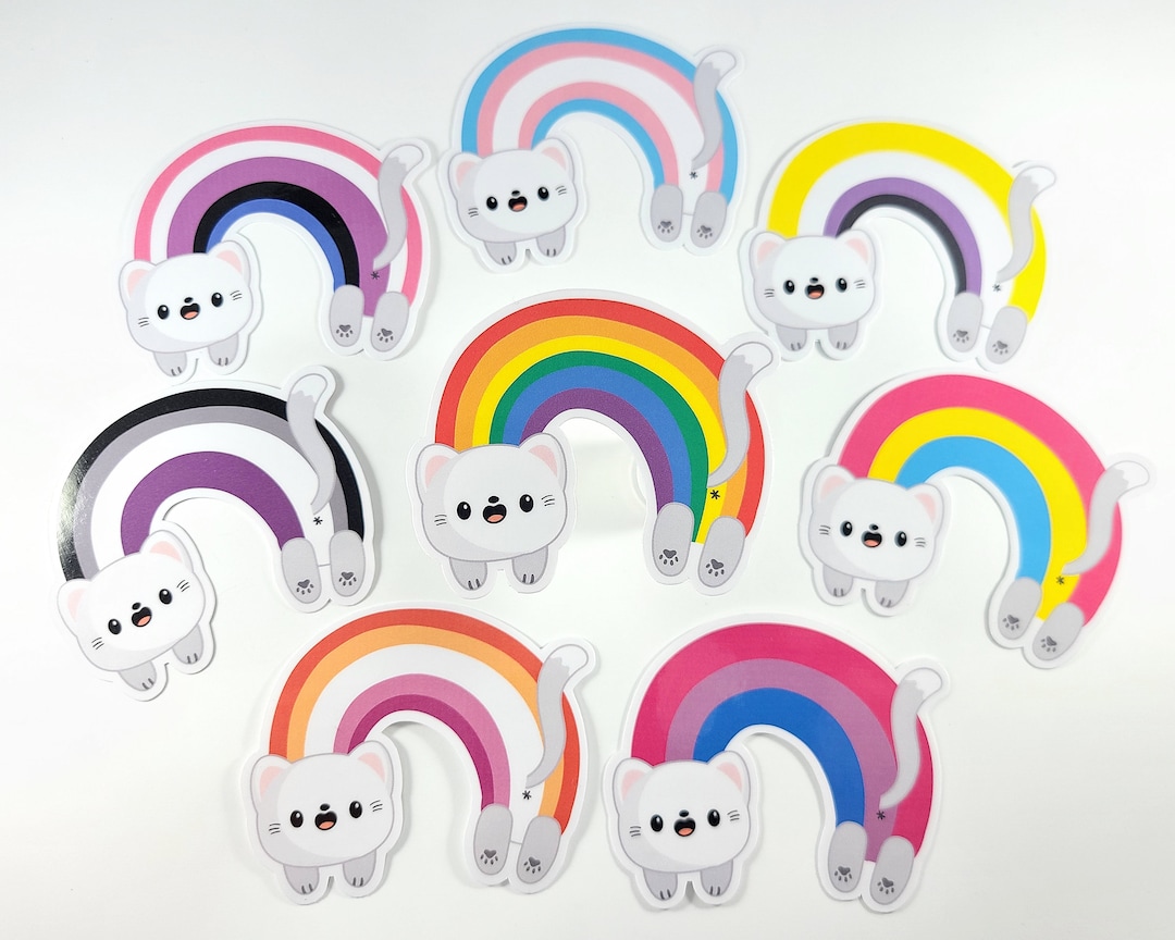 Pride Cats Stickers, Vinyl Stickers, Laptop Decal, Just Be You Gift ...