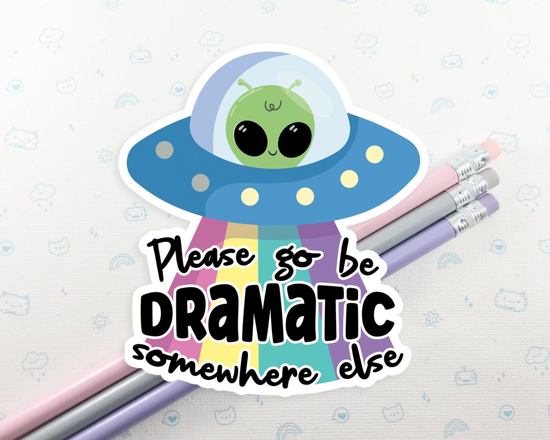 Dramatic Alien Vinyl Sticker: Waterproof Laptop Decal - Etsy
