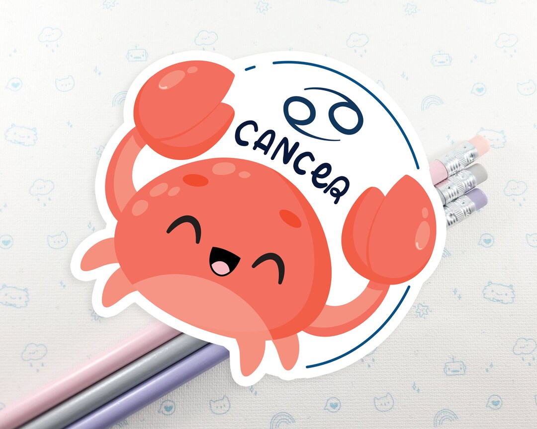 Cancer Zodiac Sign Sticker, Astrology Vinyl Sticker, Star Chart Laptop ...