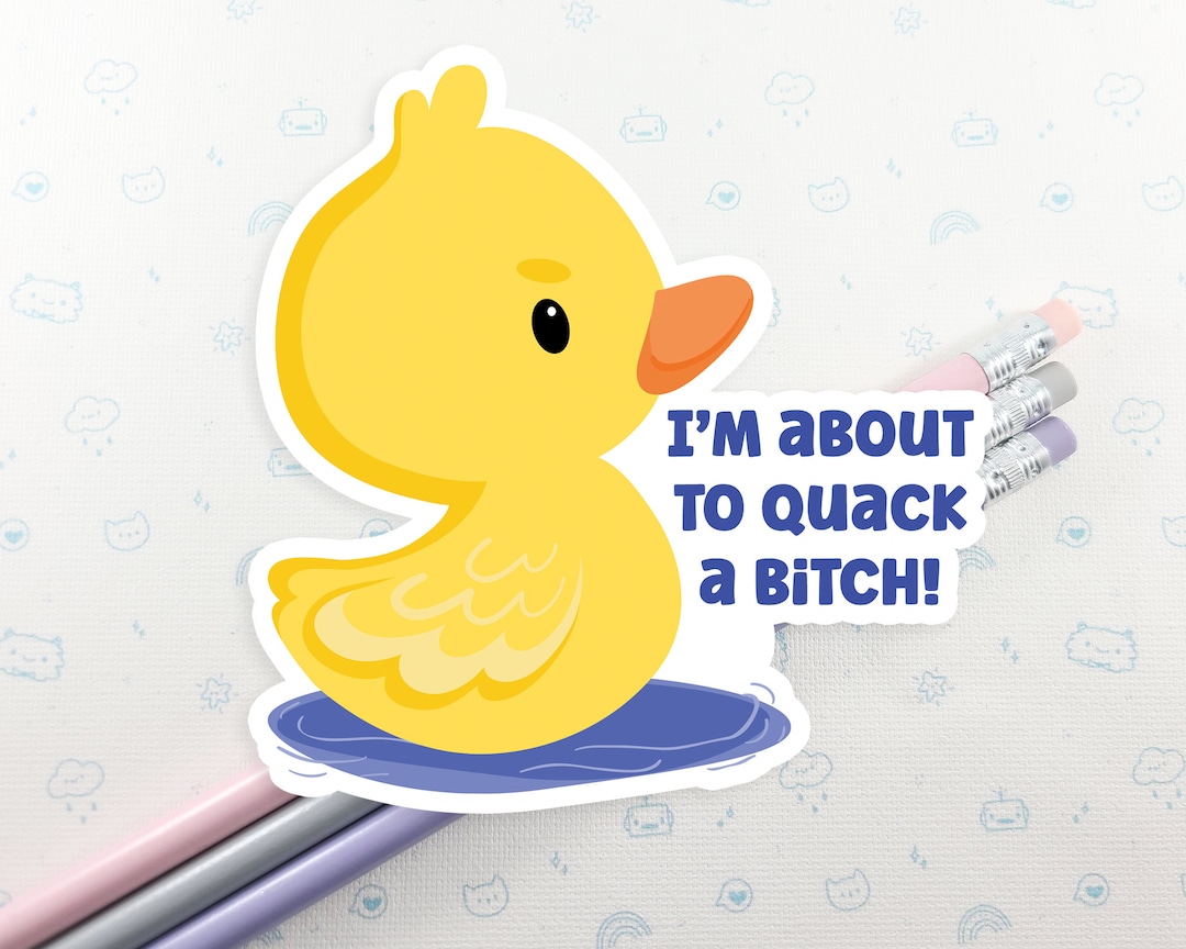 Snarky Duck Sticker, Vinyl Stickers, Laptop Decal, Duck Pun Gift, Gift ...