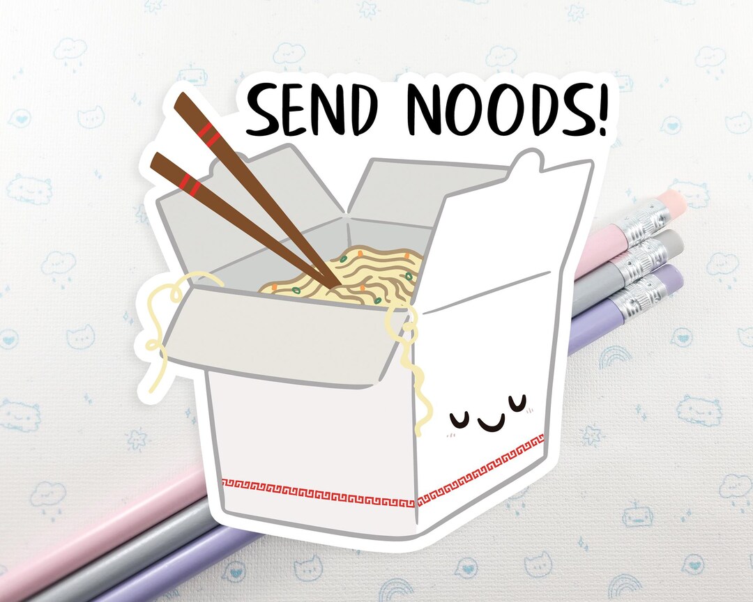 Send Noods Noodle Sticker, Vinyl Stickers, Laptop Decal, Gift for Her ...