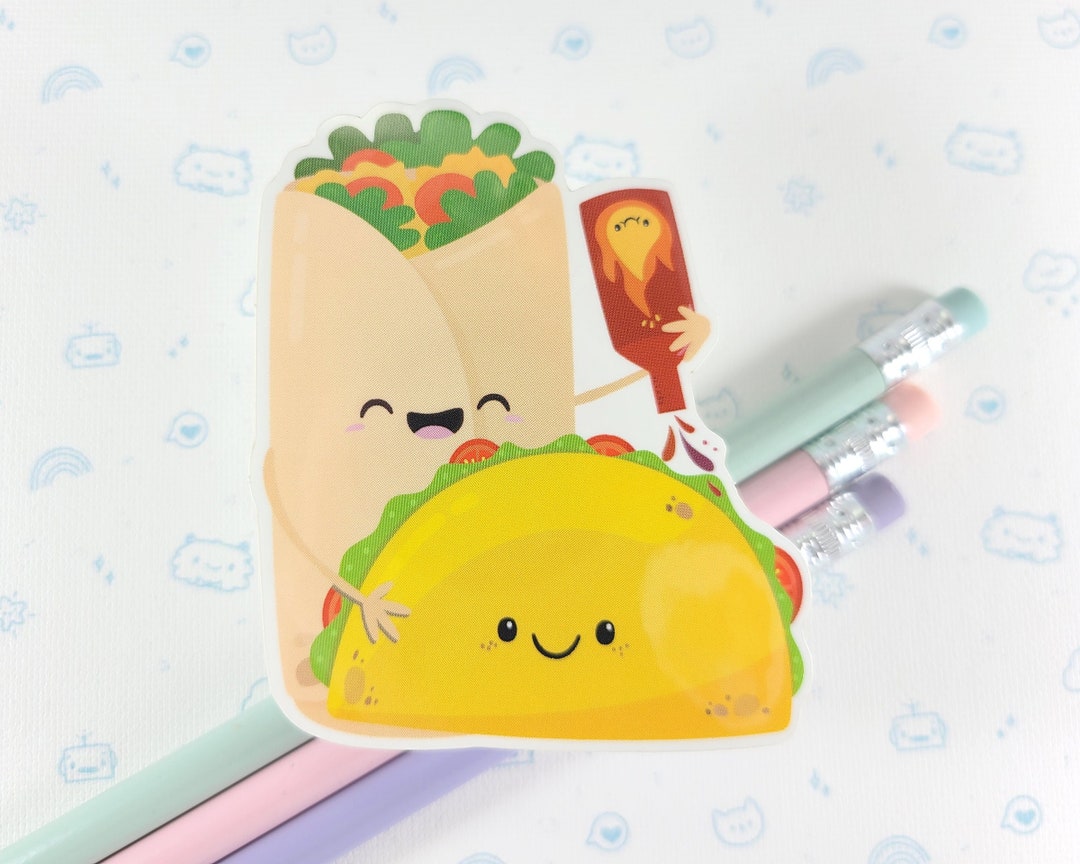 Taco and Burrito Vinyl Sticker for Laptop - Etsy