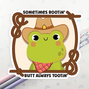 Frog Cowboy Sticker, Vinyl Stickers, Laptop Decal, Western Frog Gift ...