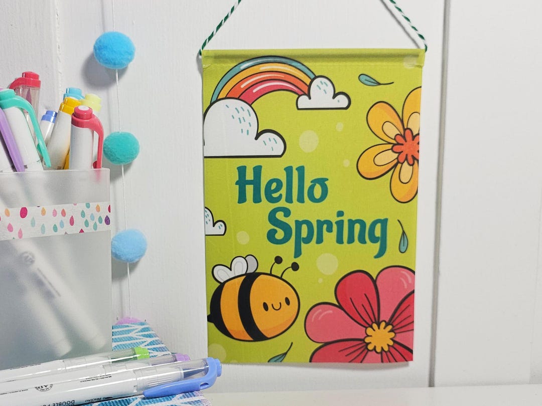 Spring Mini Banner, Seasonal Cute Wall Hanging, Door Hanger - Etsy