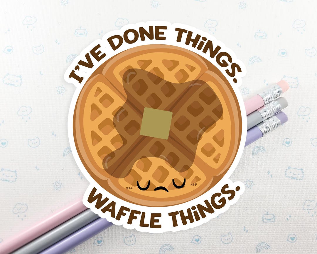 Waffle Sticker, Waffle Decal, Laptop Sticker, Breakfast Sticker, Waffle ...