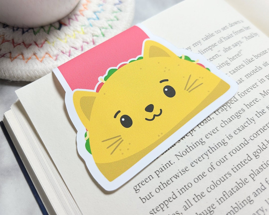 Cat Shaped Taco Magnetic Bookmark, Cat Taco Planner Clip, Kawaii Cat ...