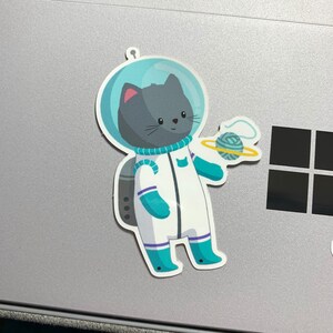 Cat Space Sticker, Vinyl Stickers, Laptop Decal, Cat Gift for Her, Cute ...