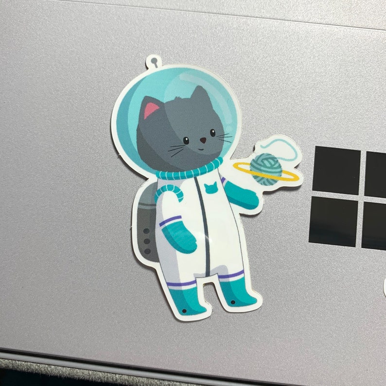 Cat Space Sticker Vinyl Stickers Laptop Decal Cat Gift | Etsy