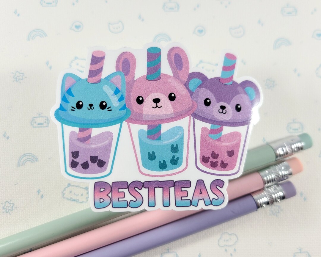 Bestteas Boba Tea Sticker, Vinyl Stickers, Bubble Tea Laptop Stickers ...