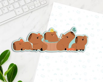 Space Cats Long Vinyl Sticker, Cute Cats in Space Sticker, Kawaii Decal ...