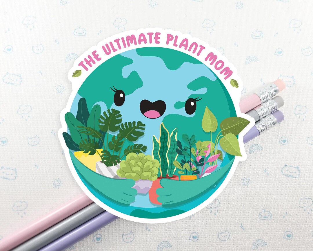 Plant Mom Sticker: Mother Earth Vinyl Decal - Etsy