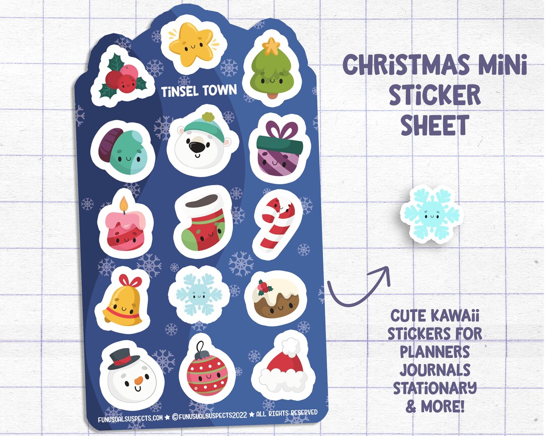 Christmas Minis Sticker Sheet, Tinsel Town, Christmas Stickers ...