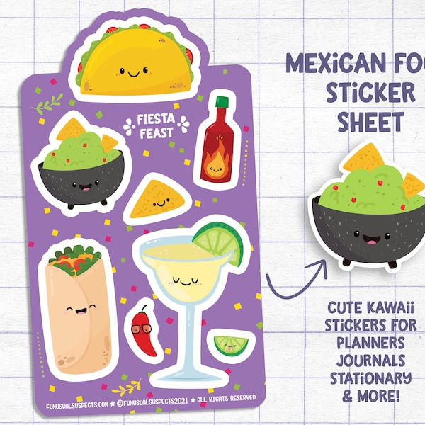Kawaii Mexican Sticker - Etsy