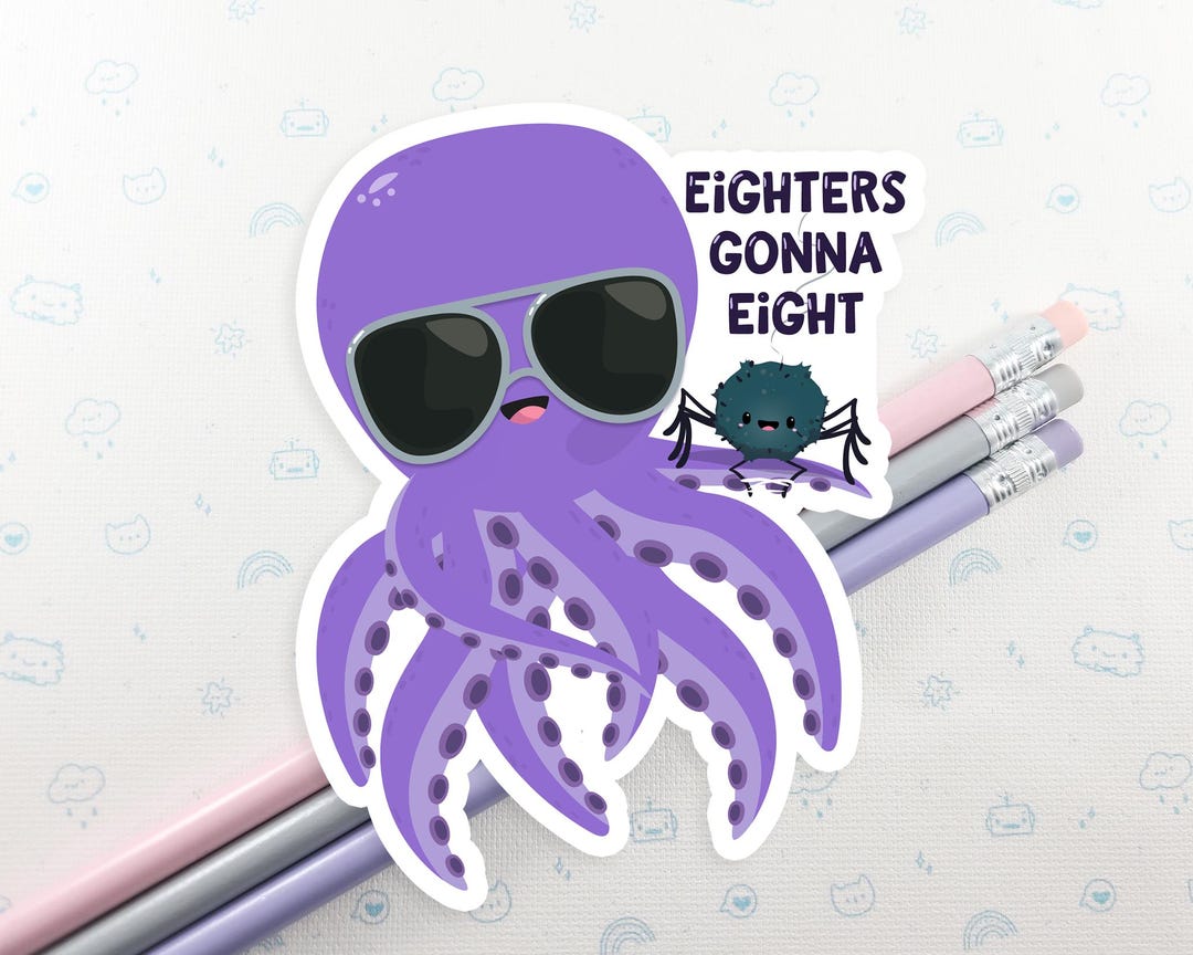 Octopus Vinyl Sticker, Cute Octopus Decal, Laptop Sticker, Octopus Pun ...