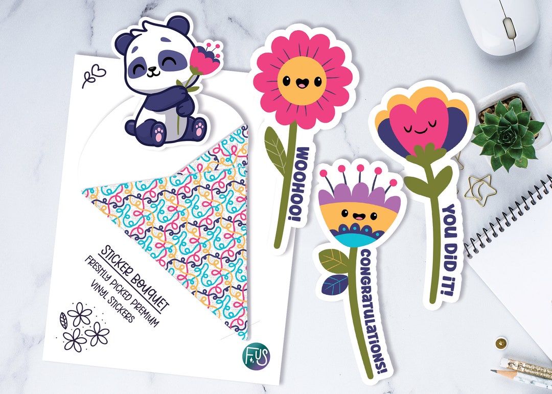 Congrats Sticker Bouquet, Congratulations Stickers, Cute Gift for Her ...