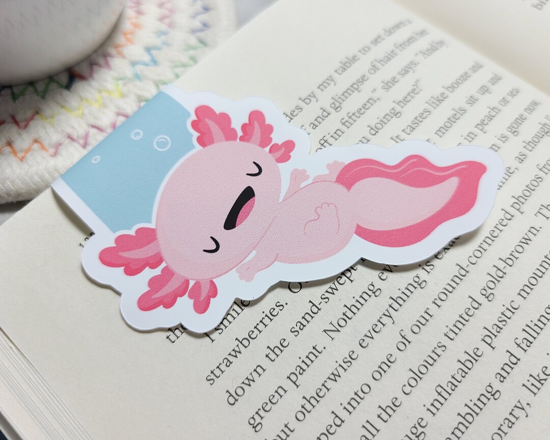Axolotl Relaxing Magnetic Bookmark, Cute Axolotl Planner Clip, Kawaii ...