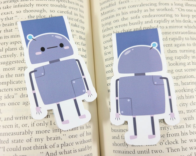 Robot Magnetic Bookmark: Kawaii Planner Clip, Book Lover Gift - Etsy