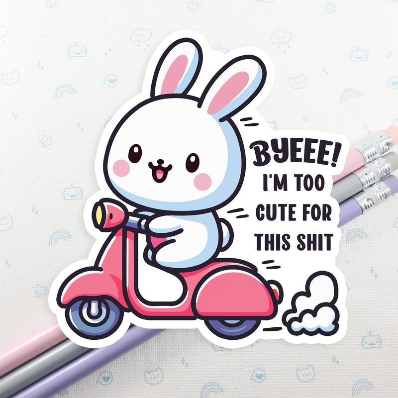 Small Bunny Vinyl Decals - Etsy